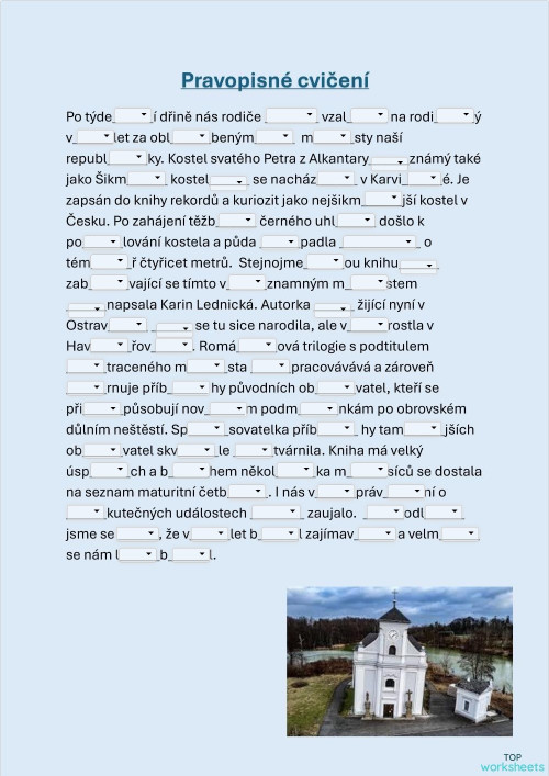 Čeština: interaktivní pracovní listy a online cvičení | TopWorksheets