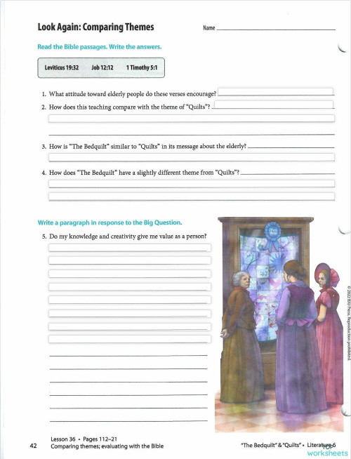 Lesson 36: Look Again: Comparing Themes. Interactive worksheet ...