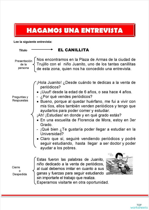 La entrevista - Equipo 3. Ficha interactiva | TopWorksheets