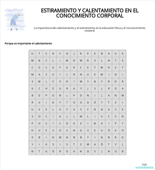 ESTIRAMIENTO Y CALENTAMIENTO EN EL CONOCIMIENTO CORPORAL. Ficha ...