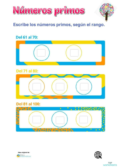 números primos: fichas interactivas y ejercicios online | TopWorksheets