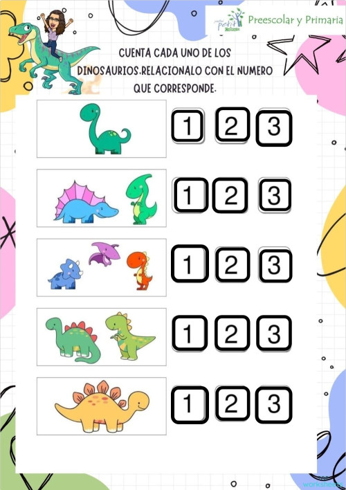 Cuantos dinosaurios son. Ficha interactiva | TopWorksheets