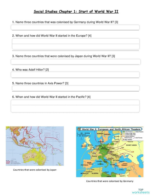 Week 3.1 Start of WWII. Interactive worksheet | TopWorksheets