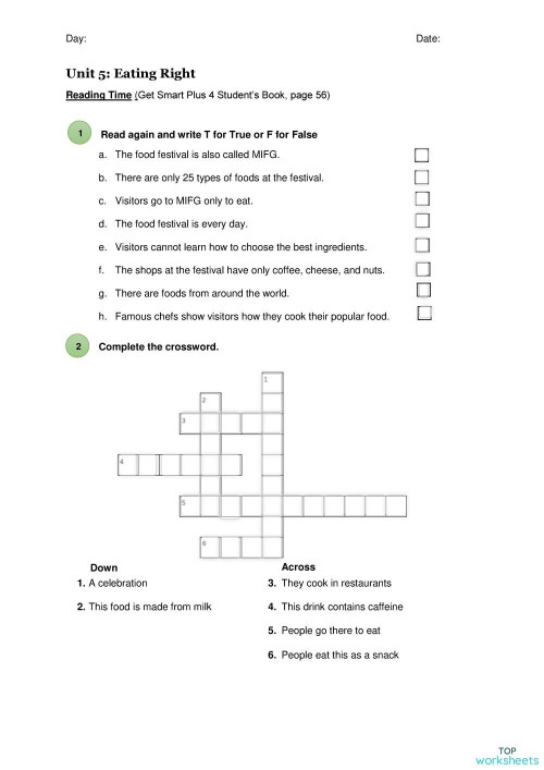 EATING RIGHT. Interactive worksheet | TopWorksheets