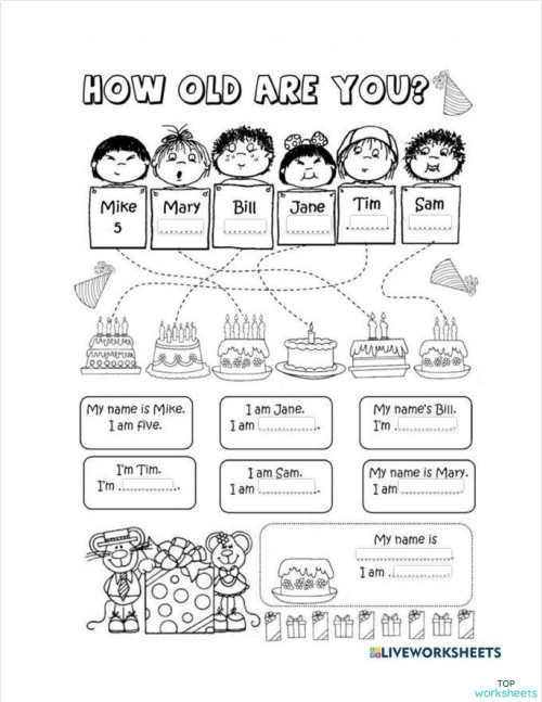 How old are you?. Interactive worksheet | TopWorksheets