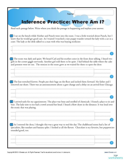 PRACTICE 1_ MAKING INFERENCE. Interactive worksheet | TopWorksheets