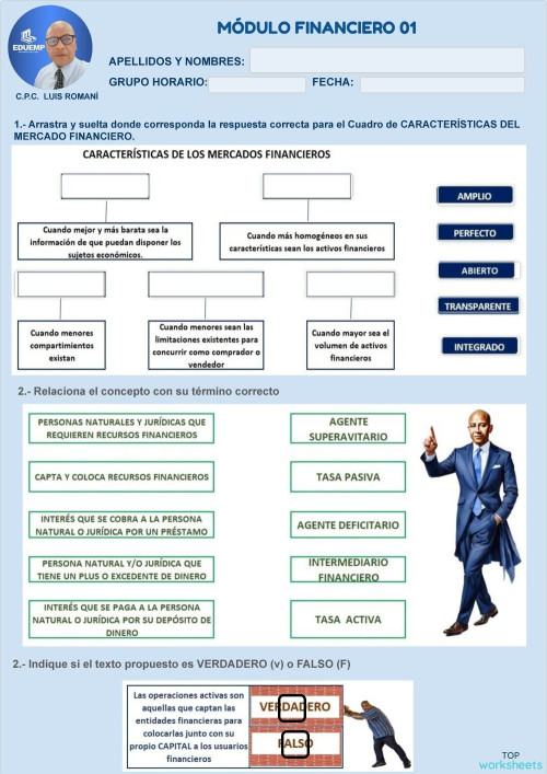 01 MÓDULO FINANCIERO. Ficha interactiva | TopWorksheets
