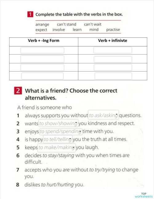 Gerund or infinitive.. Interactive worksheet | TopWorksheets