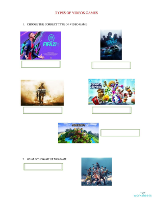TYPES OF VIDEO GAMES. Interactive worksheet | TopWorksheets