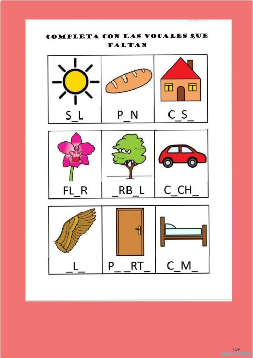 Las vocales: fichas interactivas y ejercicios online | TopWorksheets
