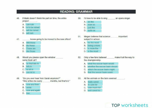 Ecce sample 2021 grammar-vocabulary. Interactive worksheet | TopWorksheets