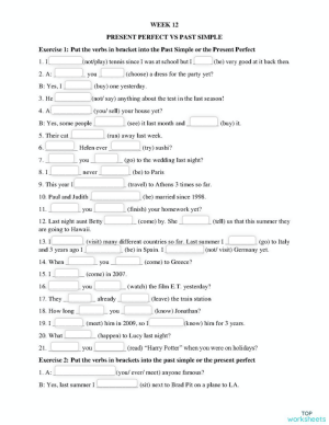Week 12 - Homework 1. Interactive worksheet | TopWorksheets