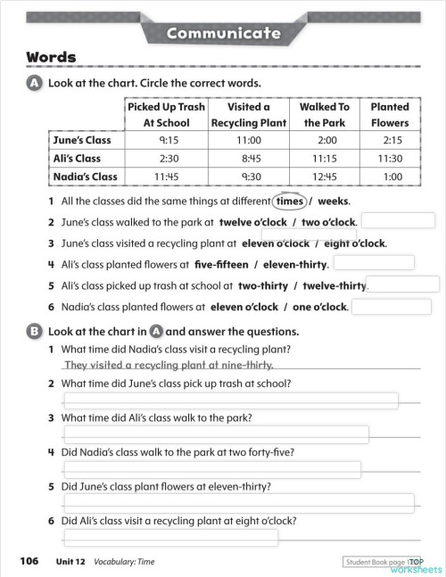 OD2 12R WB 108 109. Interactive worksheet | TopWorksheets