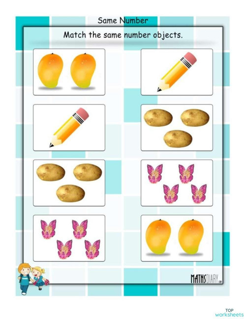 Year 1 Math | Same Number. Interactive worksheet | TopWorksheets