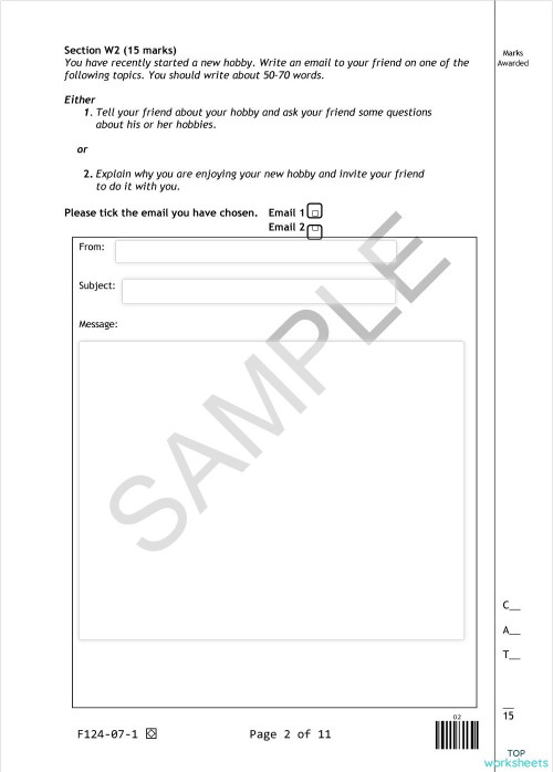 Final Exam Writing. Interactive worksheet | TopWorksheets