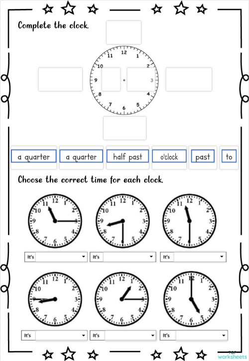 hours and time 1. Ficha interactiva | TopWorksheets