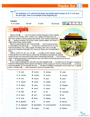FCE practice test 1. Interactive worksheet | TopWorksheets