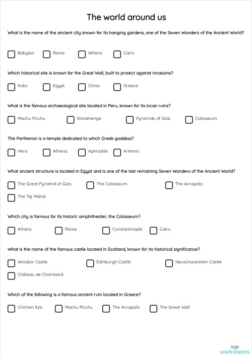 History: interactive worksheets and online exercises | TopWorksheets