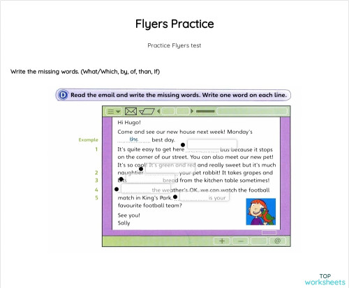 Flyers Practice. Interactive worksheet | TopWorksheets