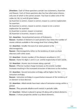 Classification of elements. Interactive worksheet | TopWorksheets