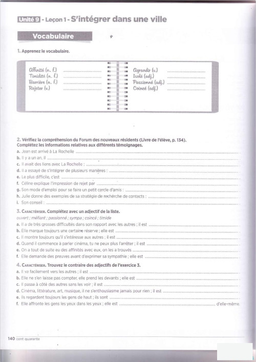 unit9- (cahier). Fiche interactive | TopWorksheets