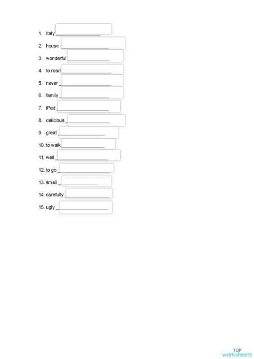 Parts of Speech activation of schema. Interactive worksheet | TopWorksheets