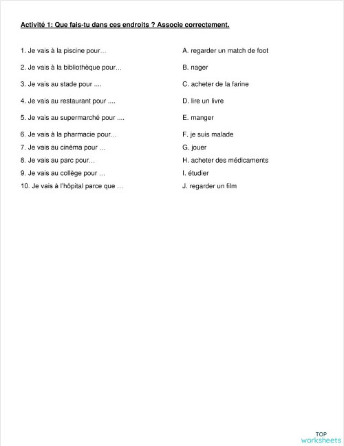 Je suis malade. Fiche interactive | TopWorksheets