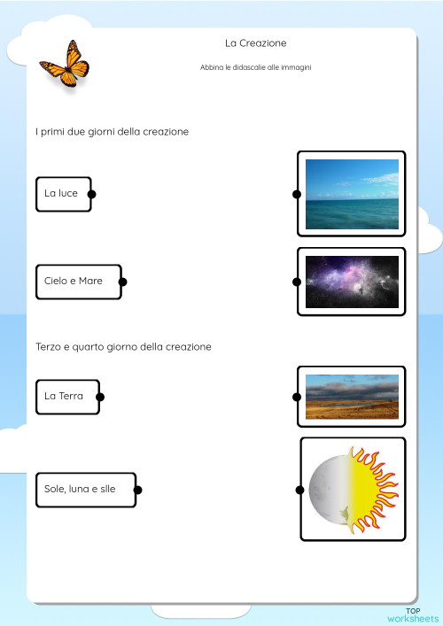 La Creazione. Scheda interattiva | TopWorksheets