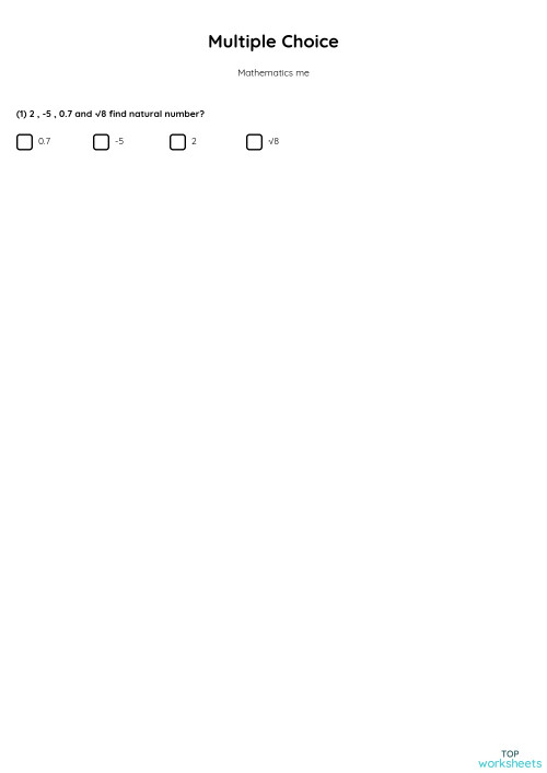 Multiple Choice. Interactive worksheet | TopWorksheets