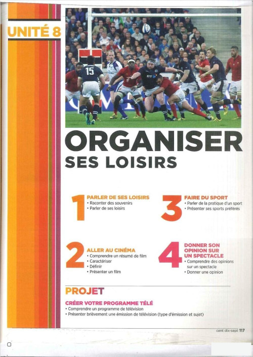 unité 8- organiser des loisi. Fiche interactive | TopWorksheets