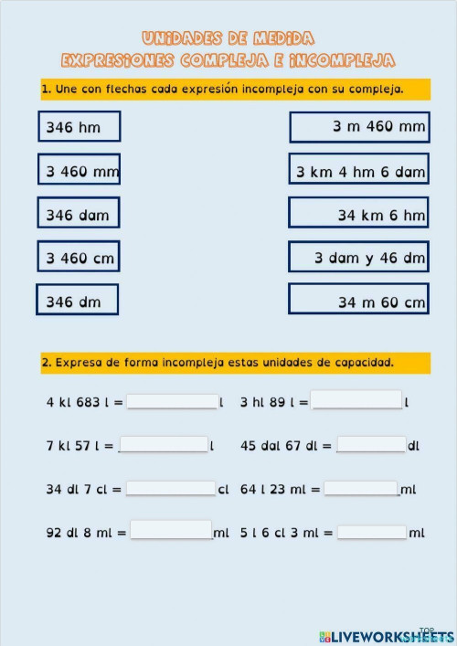 Exprexiones compleja e incompleja. Ficha interactiva | TopWorksheets