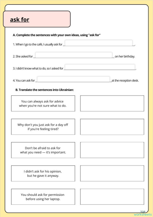 2.8 ask for. Interactive worksheet | TopWorksheets
