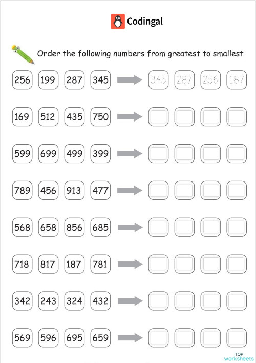 M_G02M03L16_WE02_Ordering Worksheet.. Interactive worksheet | TopWorksheets