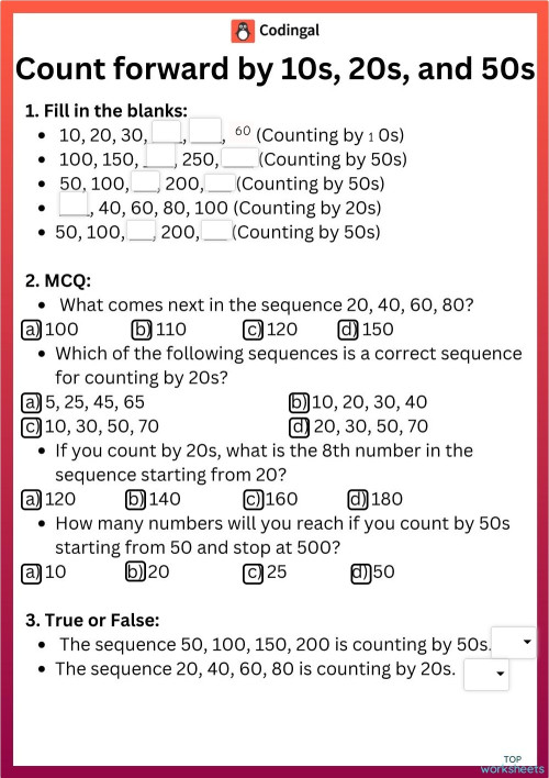 M_G03M06L12_WE01_Count_forward_by_10s,_20s,_and_50s_5. Interactive worksheet | TopWorksheets