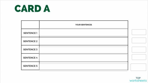 LISTENING DICTATION - CARD A. Interactive worksheet | TopWorksheets
