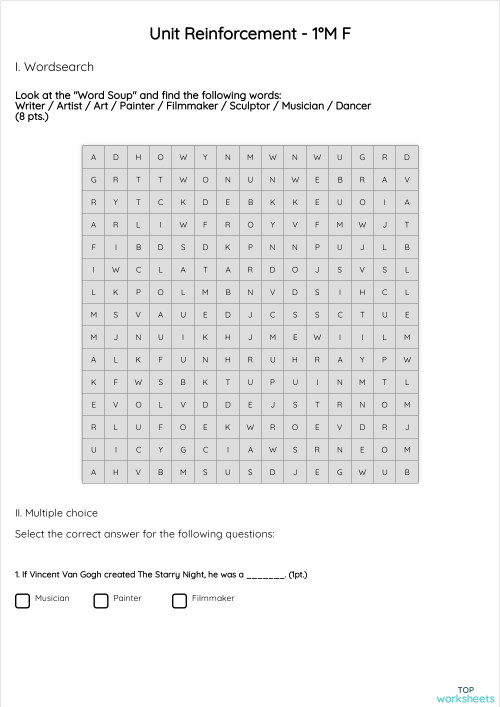 Unit Reinforcement - 1°M F. Interactive worksheet | TopWorksheets