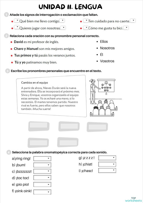 Hoja De Trabajo Sobre Pronombres Reflexivos