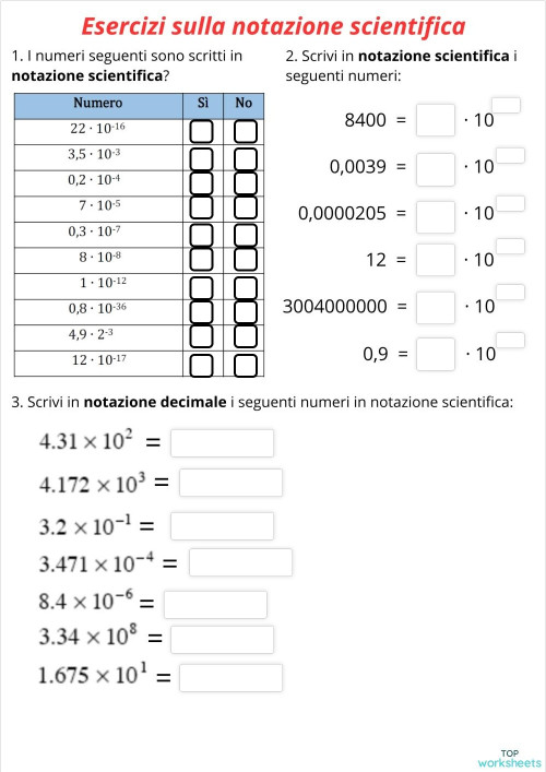 Notazione scientifica: schede interattive ed esercizi online ...