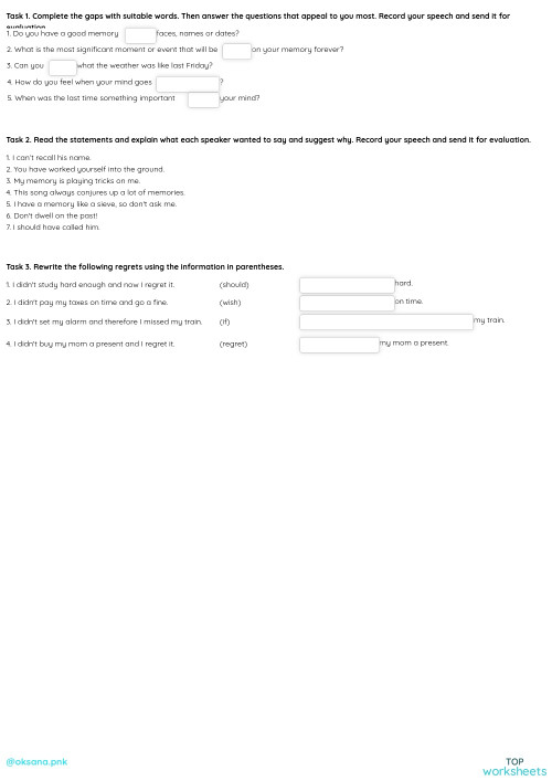 Module 3: Revision. Interactive worksheet | TopWorksheets