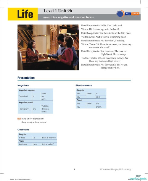 Neo Cursos Life 1 Unit 9b. Interactive worksheet | TopWorksheets