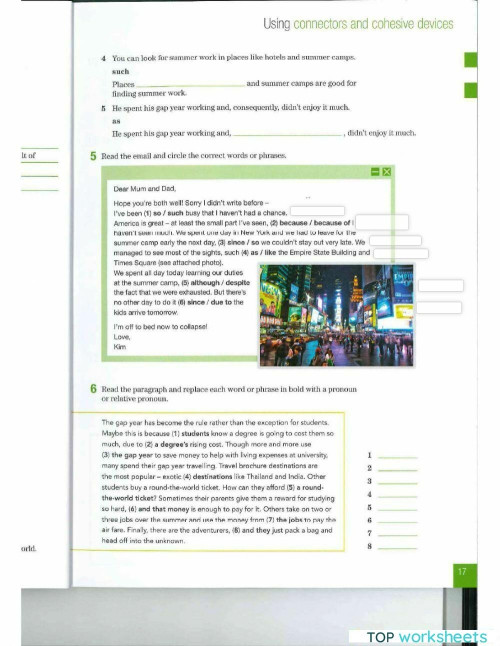 Linkers b2. Interactive worksheet | TopWorksheets