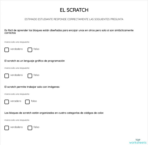 EL SCRATCH. Ficha interactiva | TopWorksheets