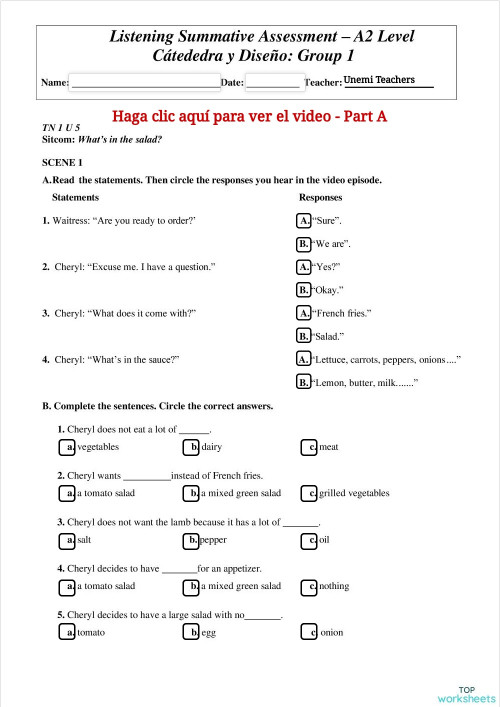 Listening exam - A2 Flyers Vol 2. Interactive worksheet | TopWorksheets