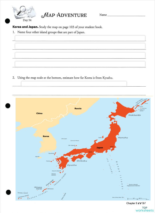 Chapter 9: Map Adventure Pg 97-98. Interactive worksheet | TopWorksheets