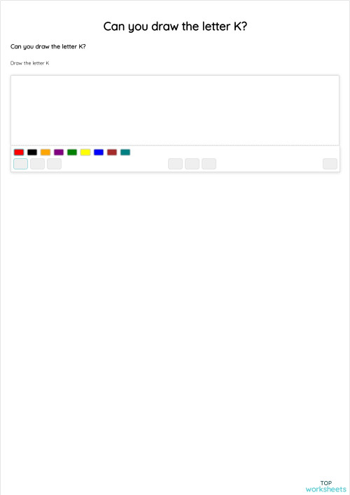 Can you draw the letter K?. Interactive worksheet | TopWorksheets