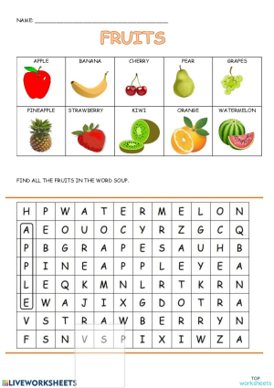fruits. Interactive worksheet | TopWorksheets