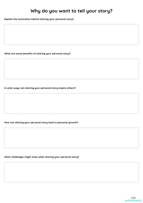 Why do you want to tell your story?. Interactive worksheet | TopWorksheets