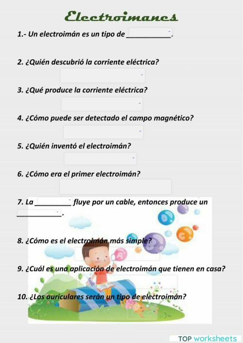Los electroimanes. Ficha interactiva | TopWorksheets