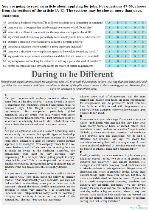 Test 3 CAE Practice Tests PAPER 1 - READING AND USE OF ENGLISH PART 8 ...