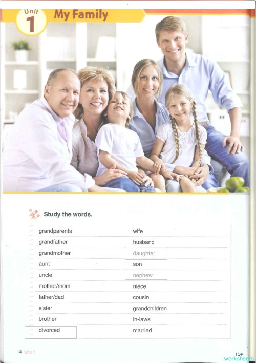 1- Vocab & Reading - My Family (Copied). Interactive worksheet ...